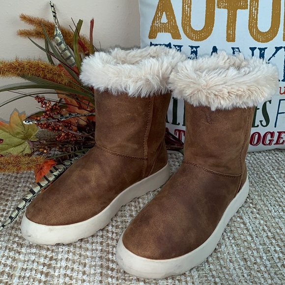 Zara | Shoes | Zara Womens Brown Faux Fur Lined Booties Size Eu 35 Usa ...